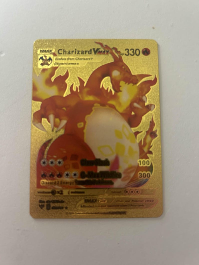 Gold Metal Charizard Pokemon Card Pokémon - Etsy