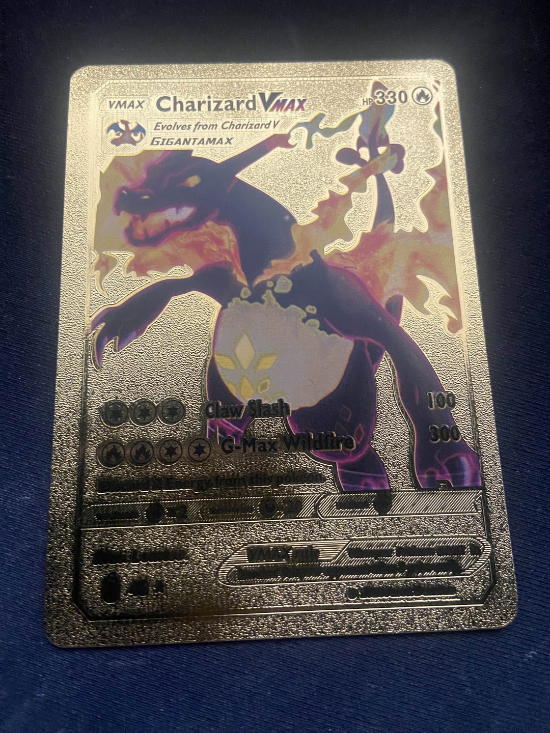 Gold Pokemon Card Charizard V Max - Etsy