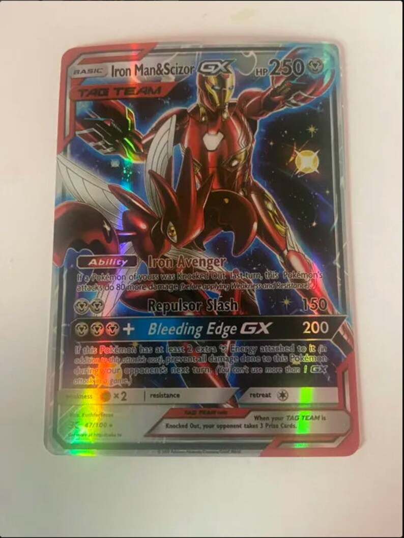 Marvel X Pokemon Cards Iron Man and Captain America Custom Display ...