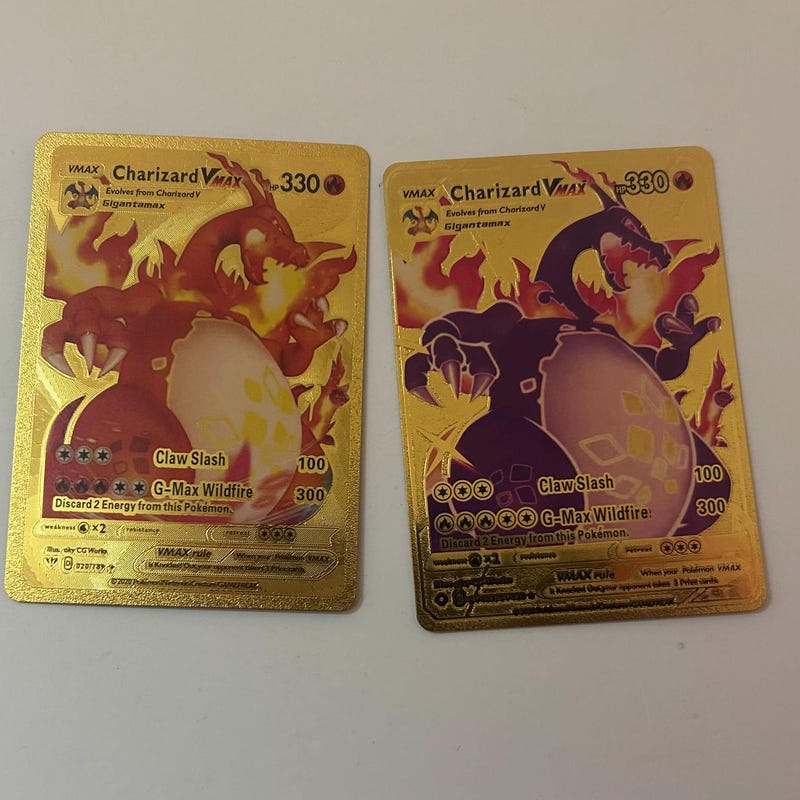 Charizard Vmax Gold - Etsy