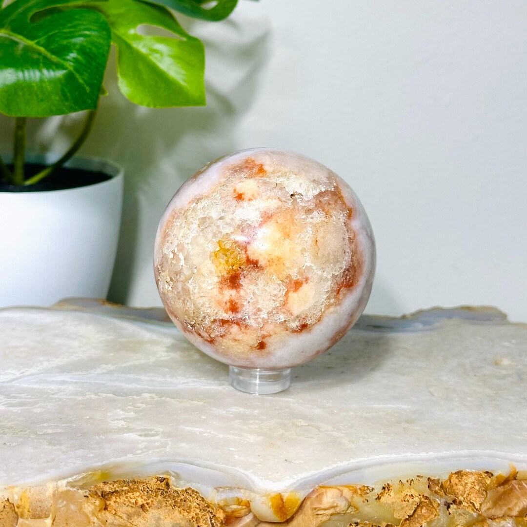 Cute Flower Agate Sphere | Gentle Energy | Blossoming Beauty | Approx ...