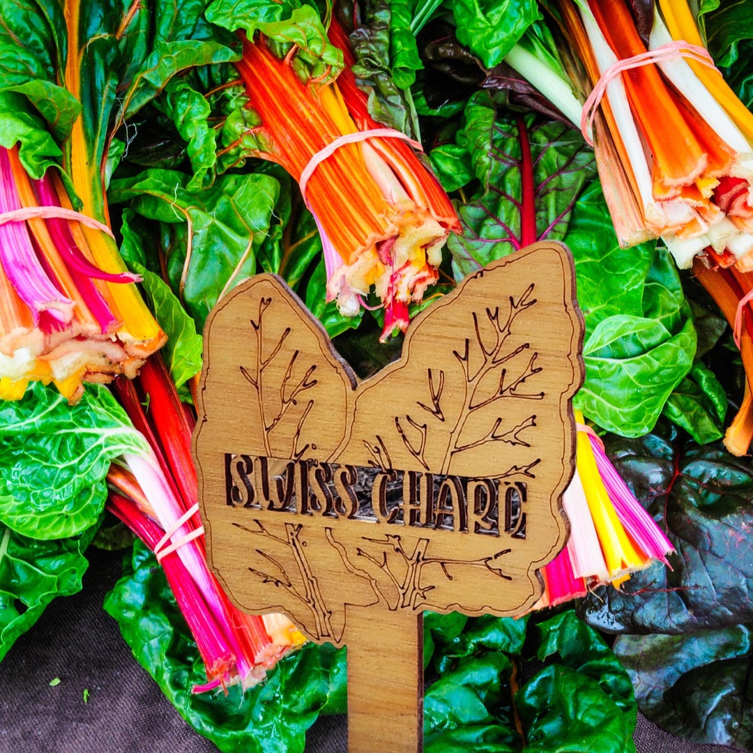 Custom Cabbage Wood Garden Stakes, Small Leafy Planter Markers, Great ...