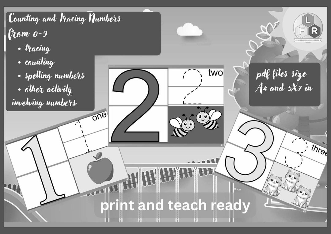 Tracing and Counting Numbers, Visual Aid, Learning Materials, Grade ...