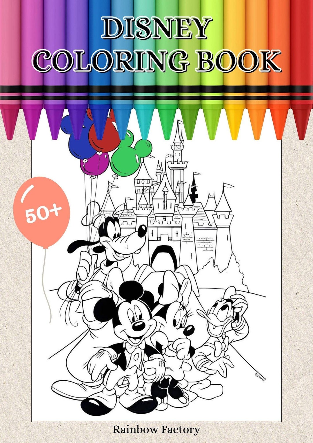 Coloring Book Disney & Pixar Classics 50 Pages to Download - Etsy