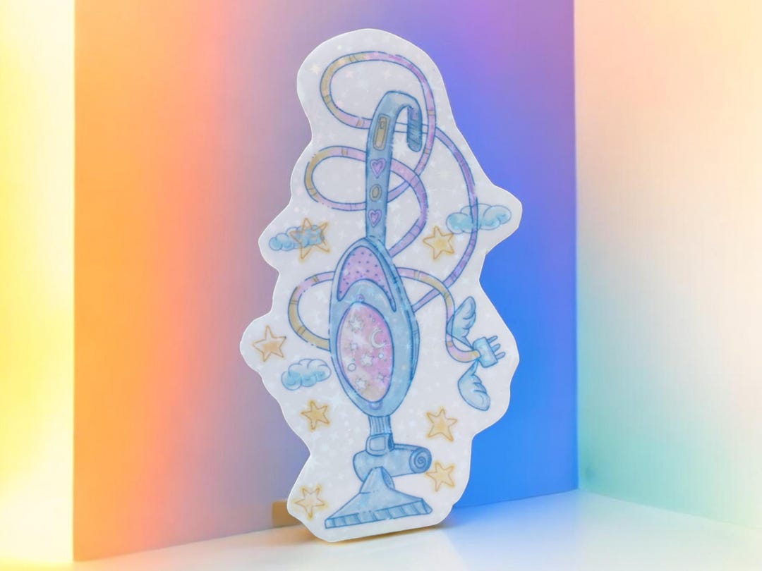 Kawaii Vacuum Cleaner With Wings Sticker Perfect for Adding Magic to ...