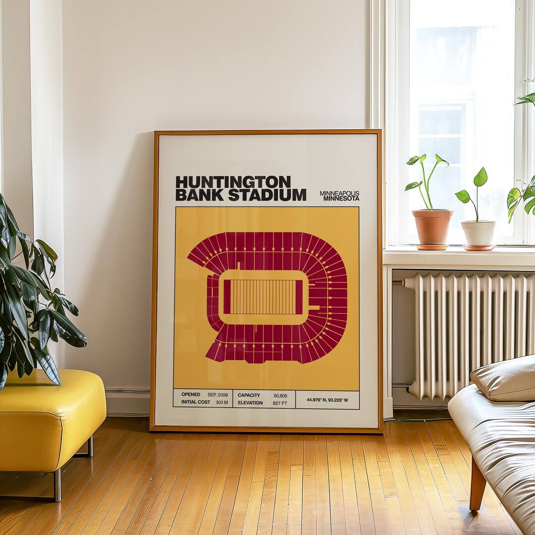 Huntington Bank Stadium Print, Minnesota Golden Gophers Poster, NCAA ...