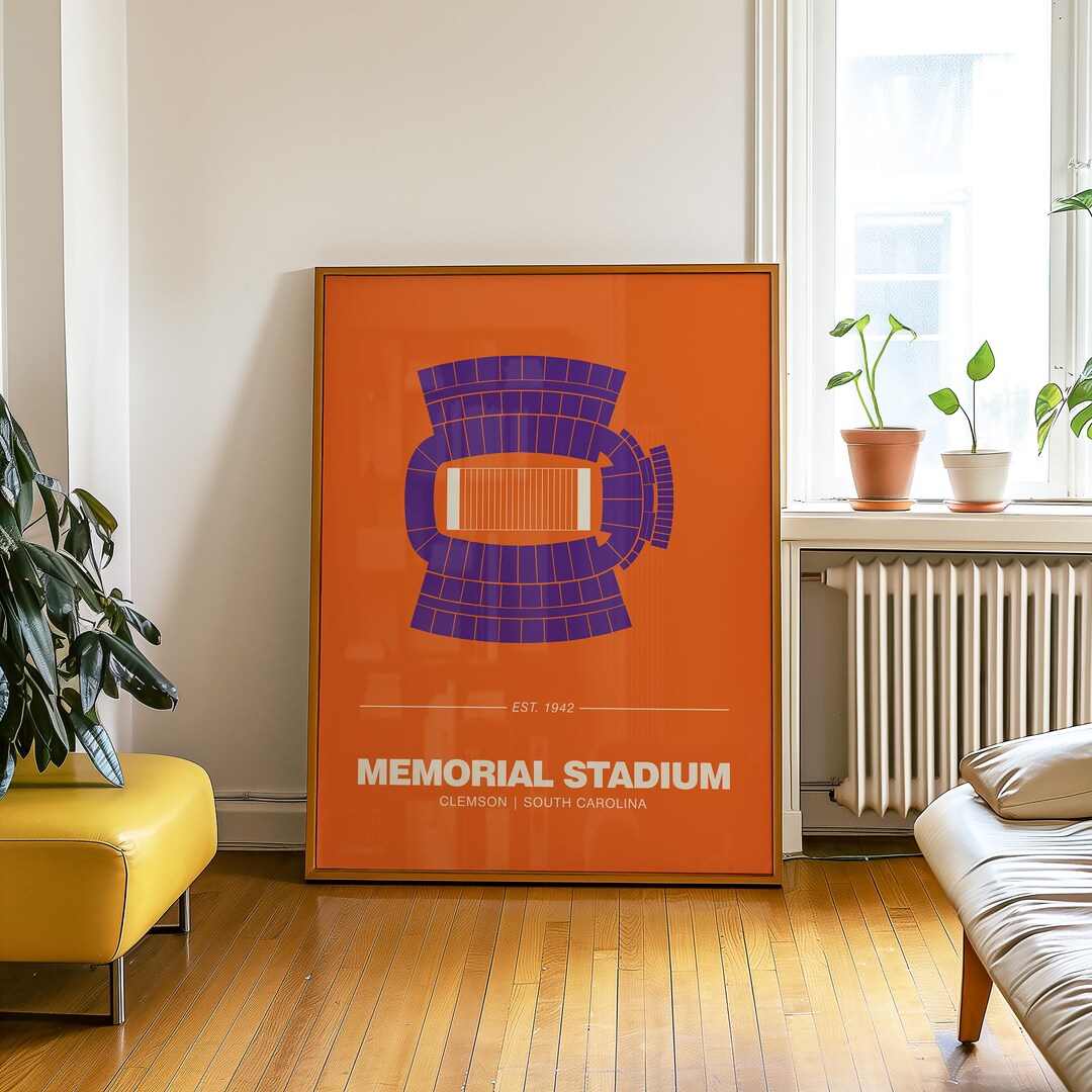 Memorial Stadium Print, Tiger Poster, NCAAF Football Poster, Sports ...
