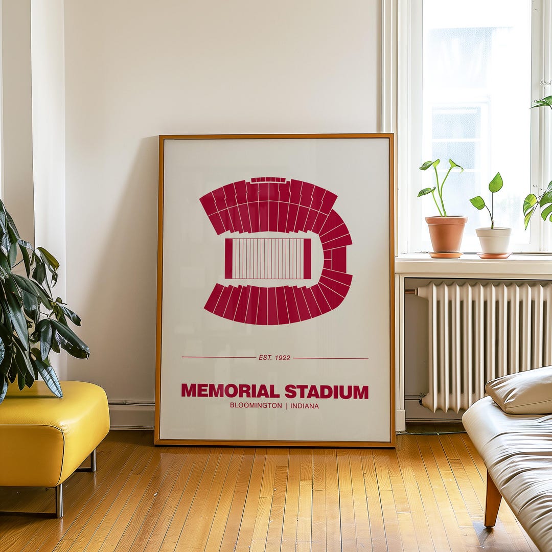 Memorial Stadium Print, Indiana Poster, NCAA Football Poster, Sports ...