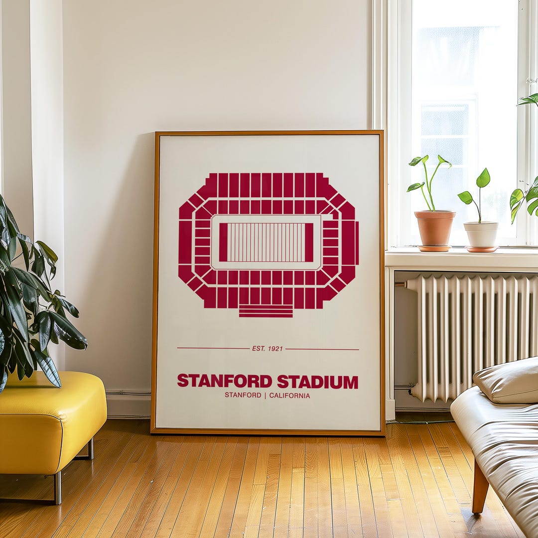 Stanford Stadium Print, Stanford Poster, NCAAF Football Poster, Sports ...