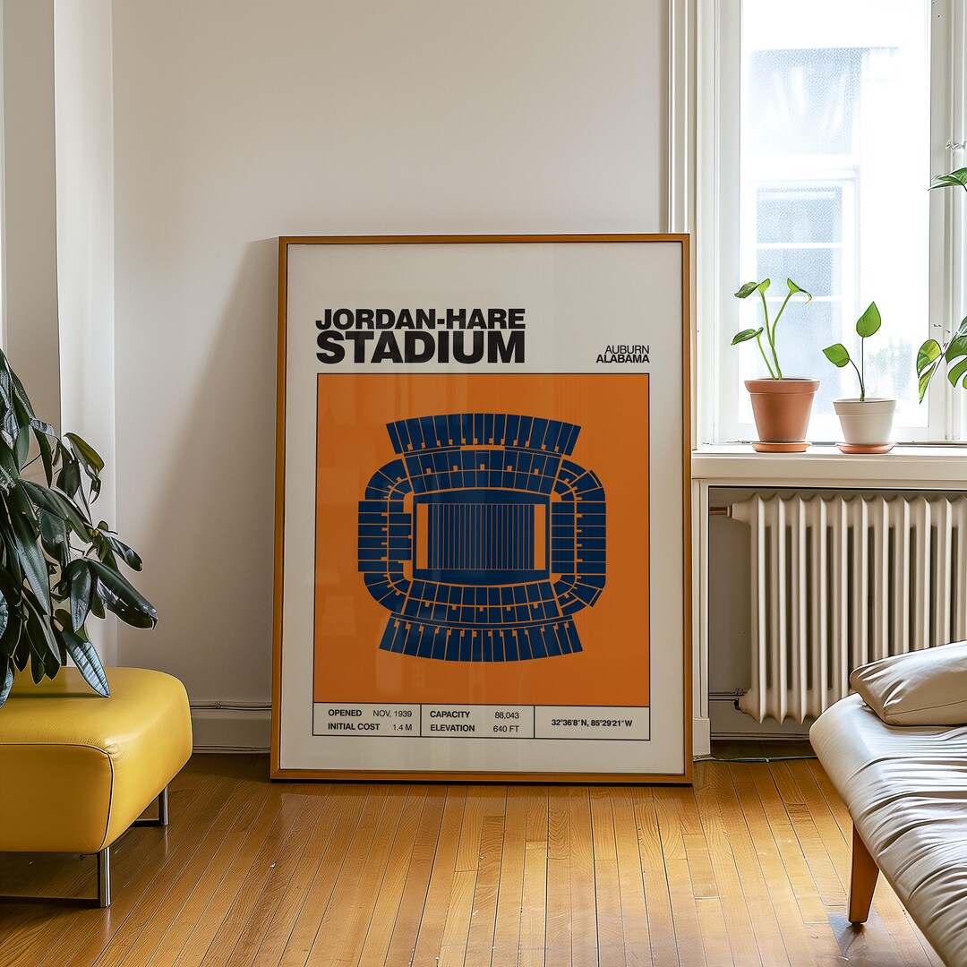 Jordan-hare Stadium Print, Auburn Tigers Poster, NCAA Football Poster ...