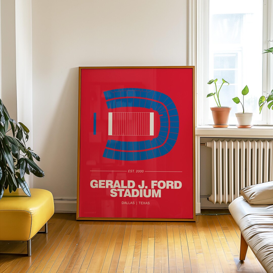 Gerald J. Ford Stadium Print, SMU Poster, NCAAF Football Poster, Sports ...
