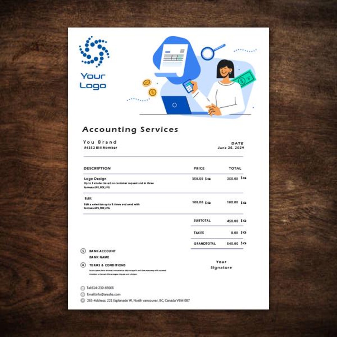 Editable Bill, Invoice Vector File - Etsy