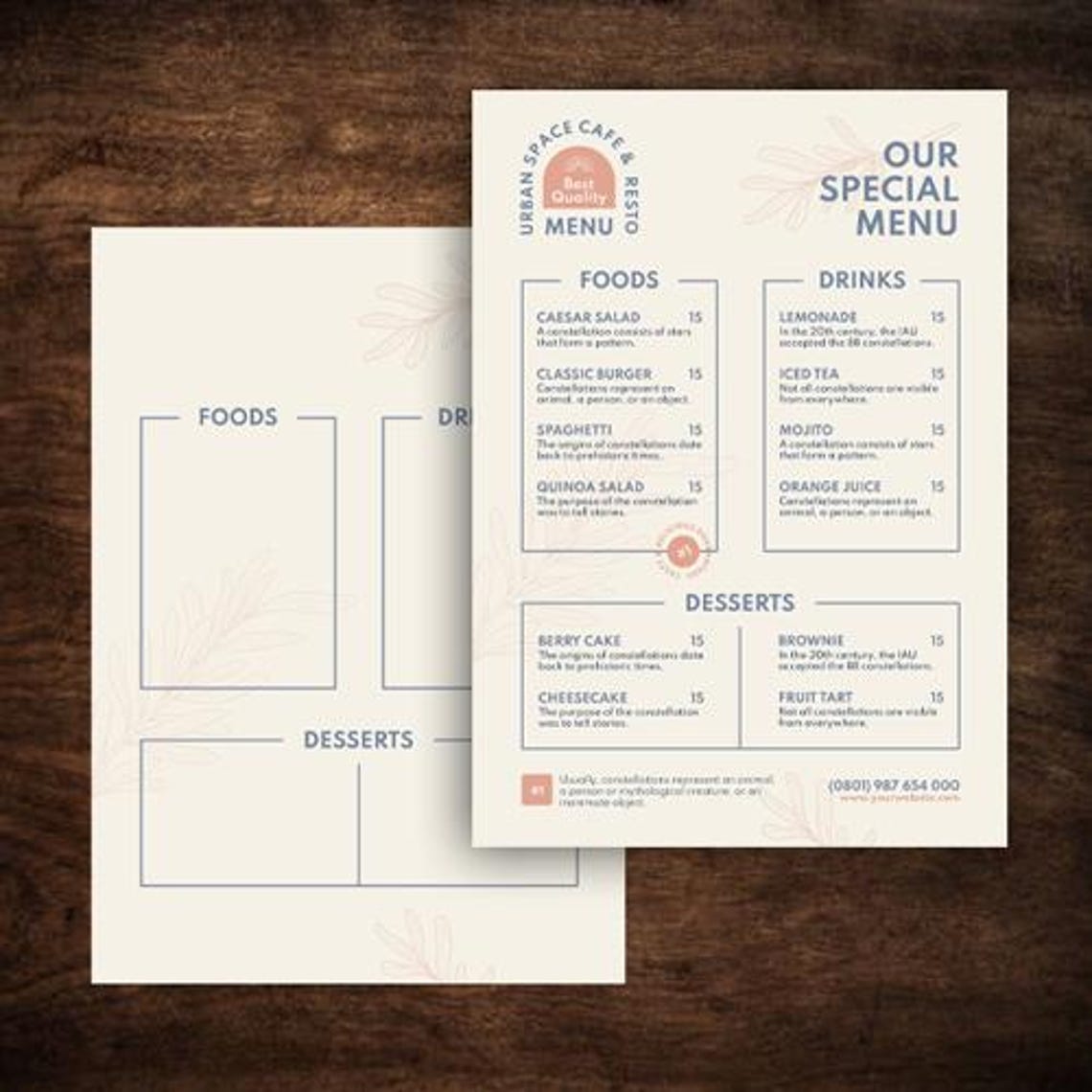 7 Restaurant Menu Templates to Edit in Canva, Paint, and Word Food Menu ...