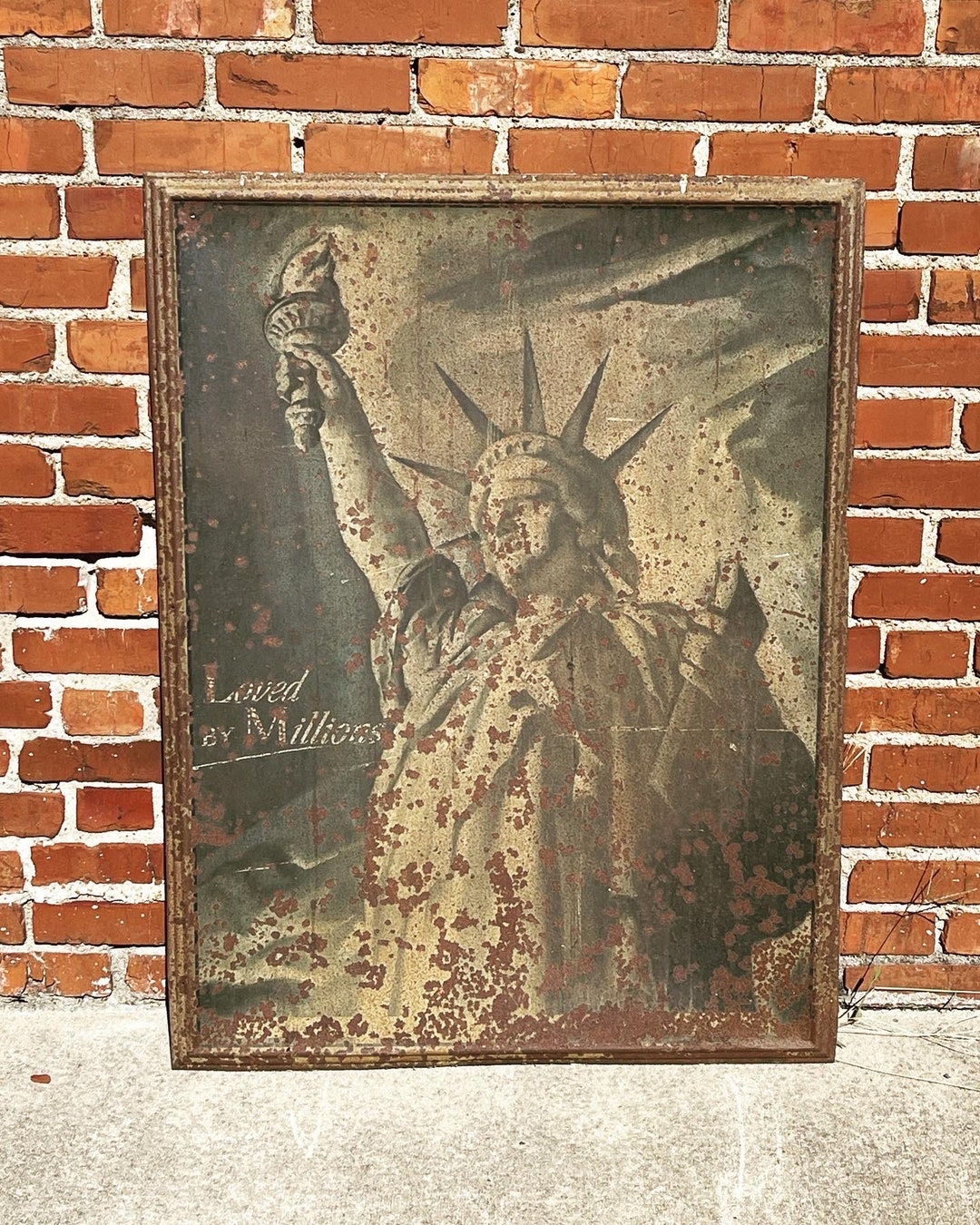 Original Antique 1942 Schlitz Beer Statue of Liberty Metal Sign - Etsy