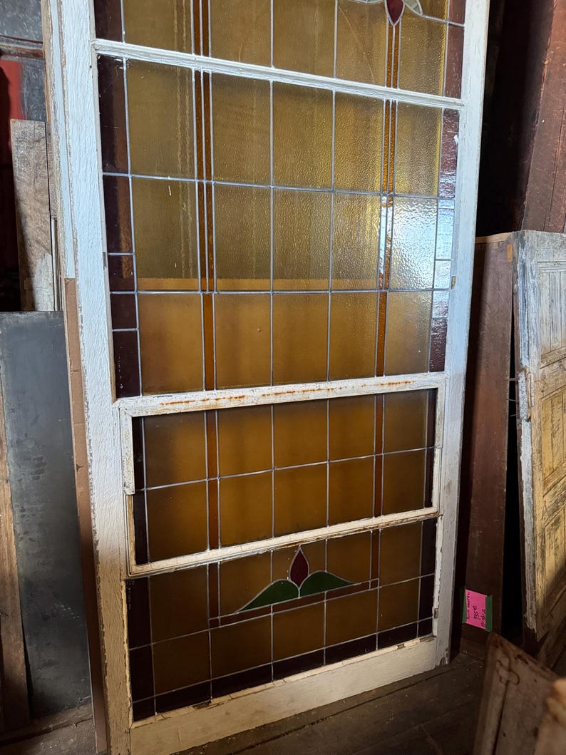 Original Antique 1920s 45” X 105” Stained Glass Window 3 Available - Etsy
