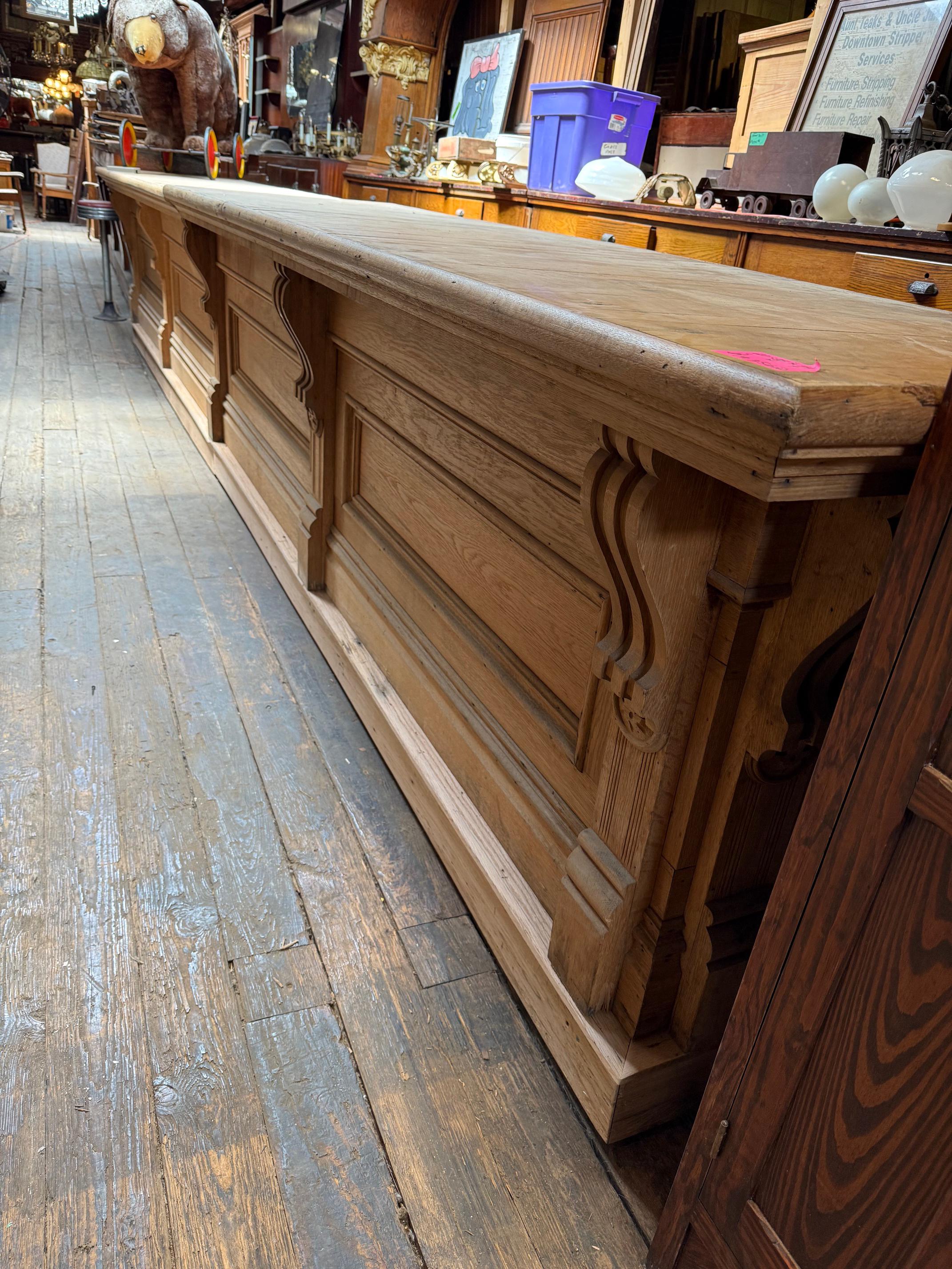 Original Antique Early 1900s Oak Front Bar/store Counter - Etsy
