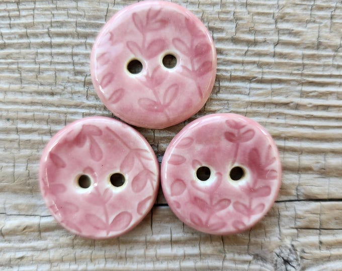 Pink Buttons, Ceramic Buttons, Sewing Supplies - Etsy