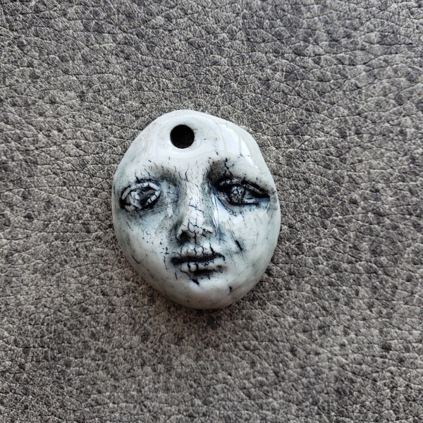 Ceramic Face Pendant - Etsy