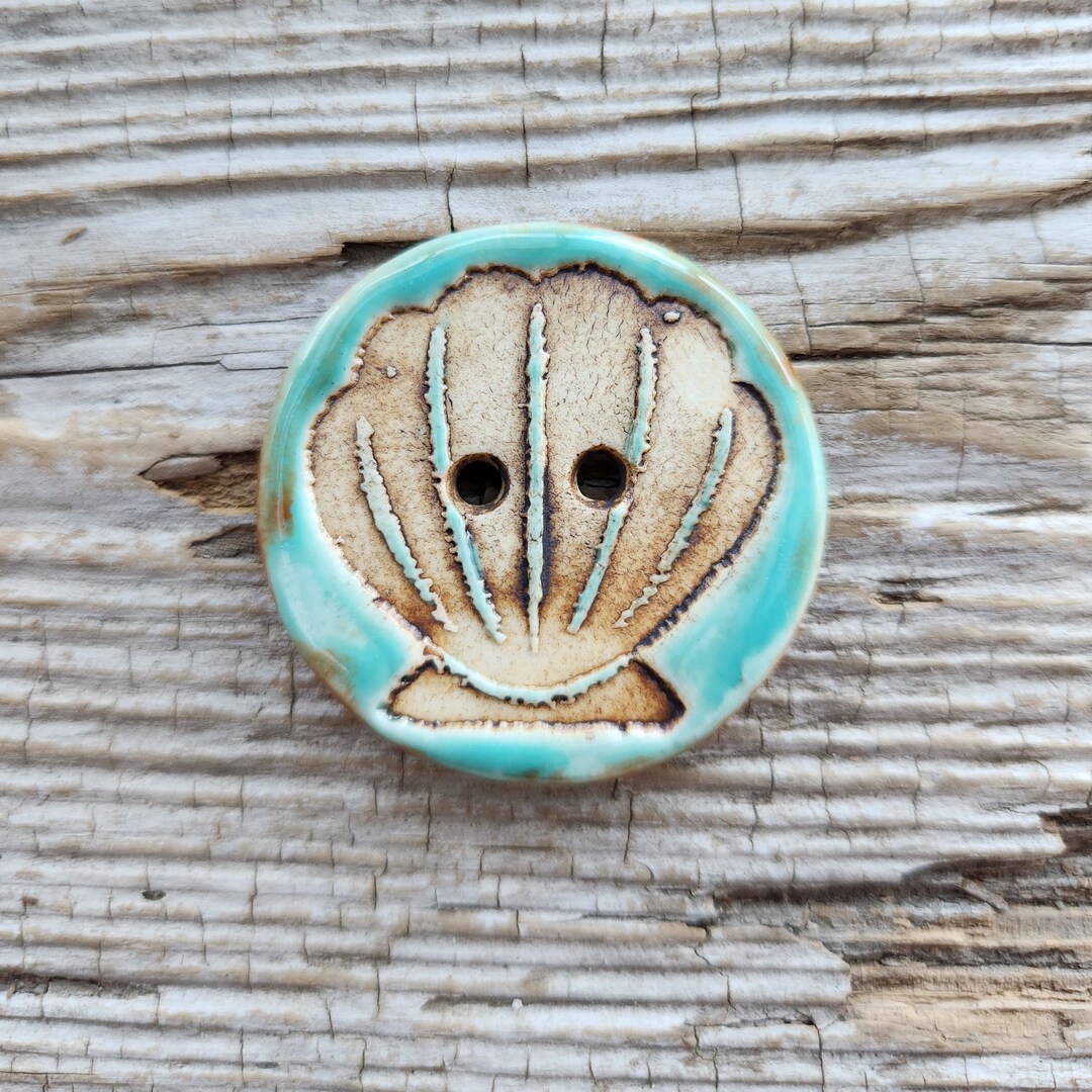 Handmade Ceramic Buttons, Aqua Button, Pottery Button, Sewing Notions - Etsy