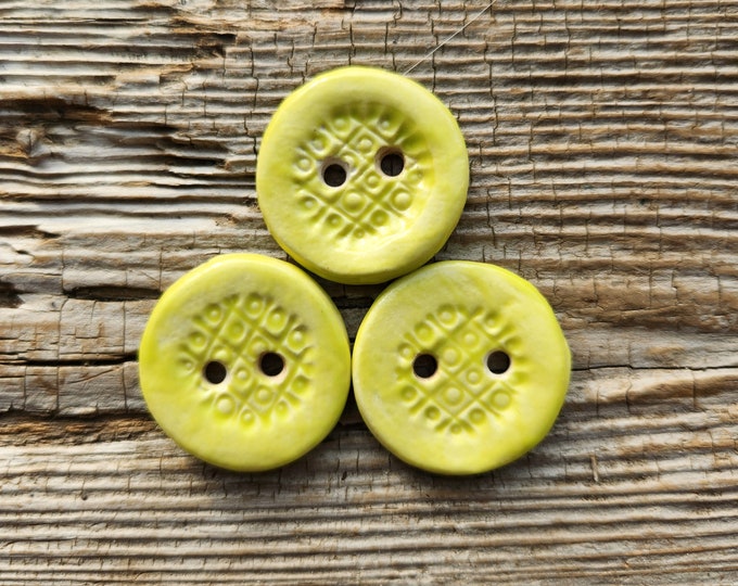 Yellow Buttons, Ceramic Buttons, Porcelain Buttons, Sewing Notions - Etsy