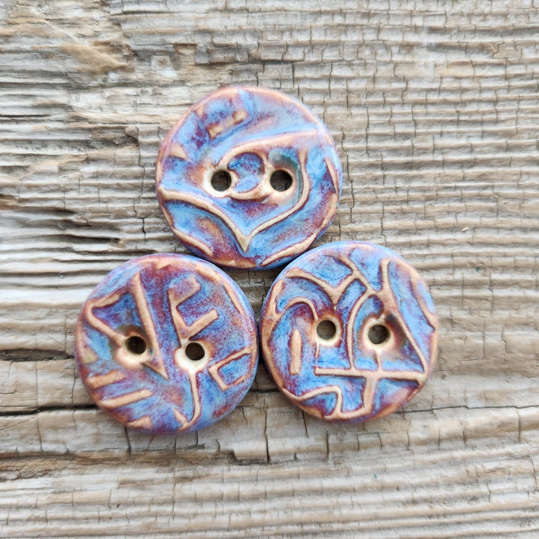 Pink and Blue Buttons, Ceramic Buttons, Sewing Supplies - Etsy