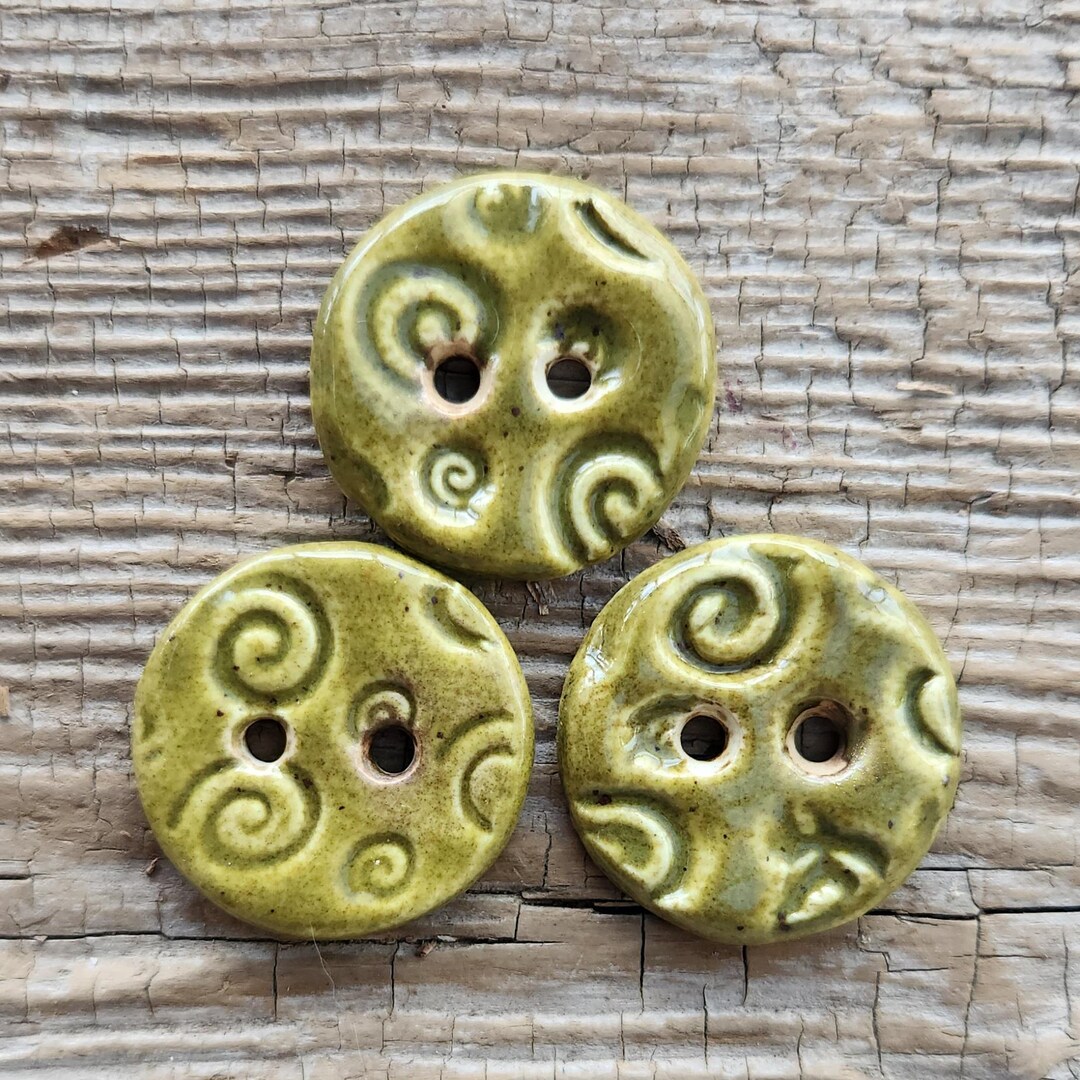 Olive Green Buttons, Ceramic Buttons, Sewing Notions - Etsy