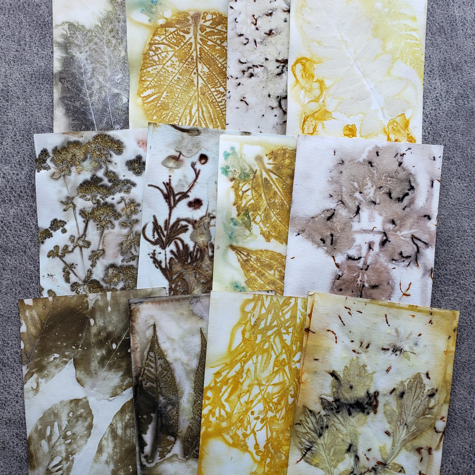 Eco Printed Papers Paper Kits Hand Printed Papers Wild | Etsy