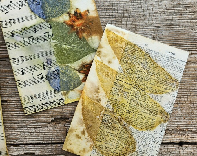 Eco Printed Paper, Art Papers, Hand Printed Papers - Etsy