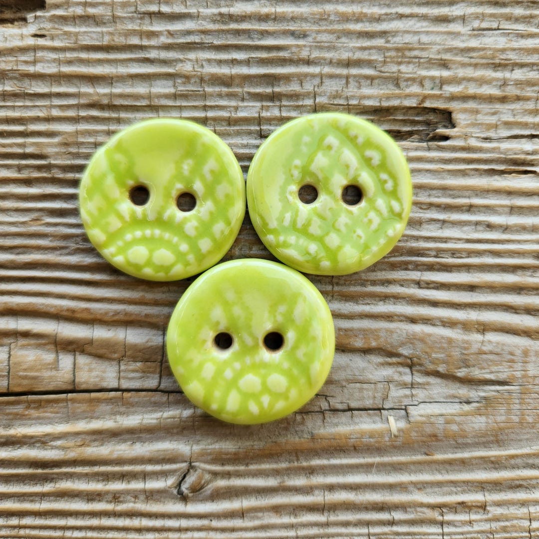 Ceramic Buttons, Lime Green Buttons, Sewing Supplies - Etsy