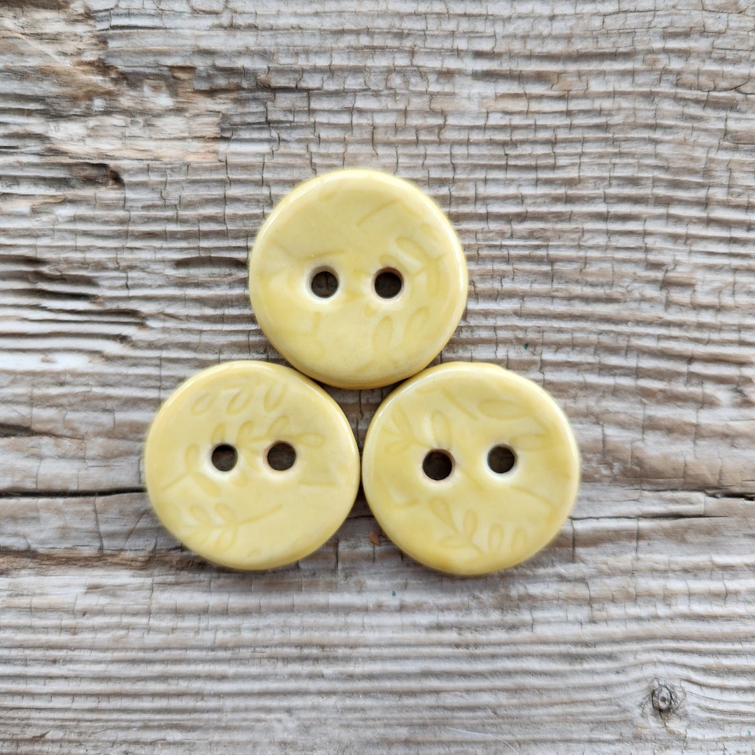 Yellow Buttons, Porcelain Buttons, Sewing Notions - Etsy