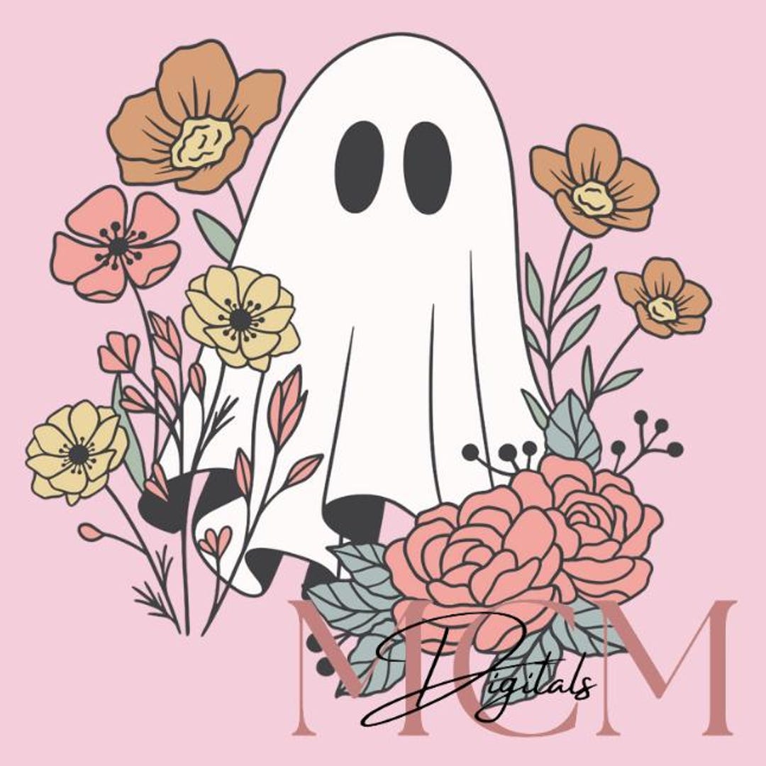 Flower Ghost Svg Png, Halloween Ghost Svg, Ghost Shirt, Sublimation ...