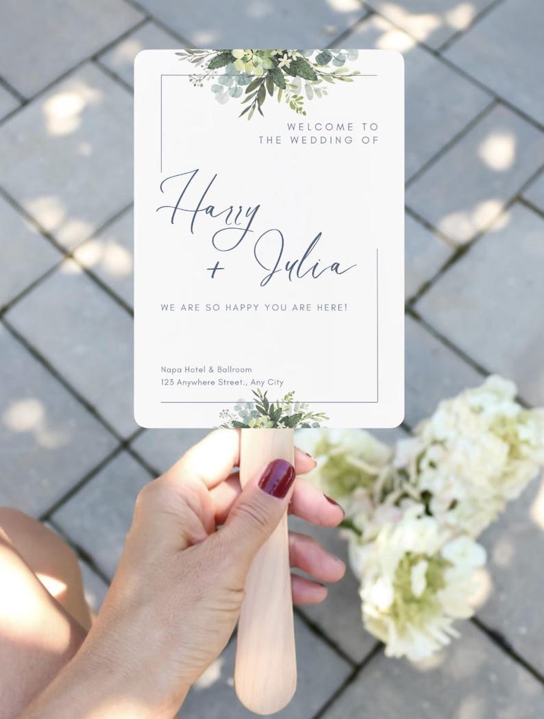 Fan Program Template, Fan Wedding Program, Ceremony Program, Printable ...