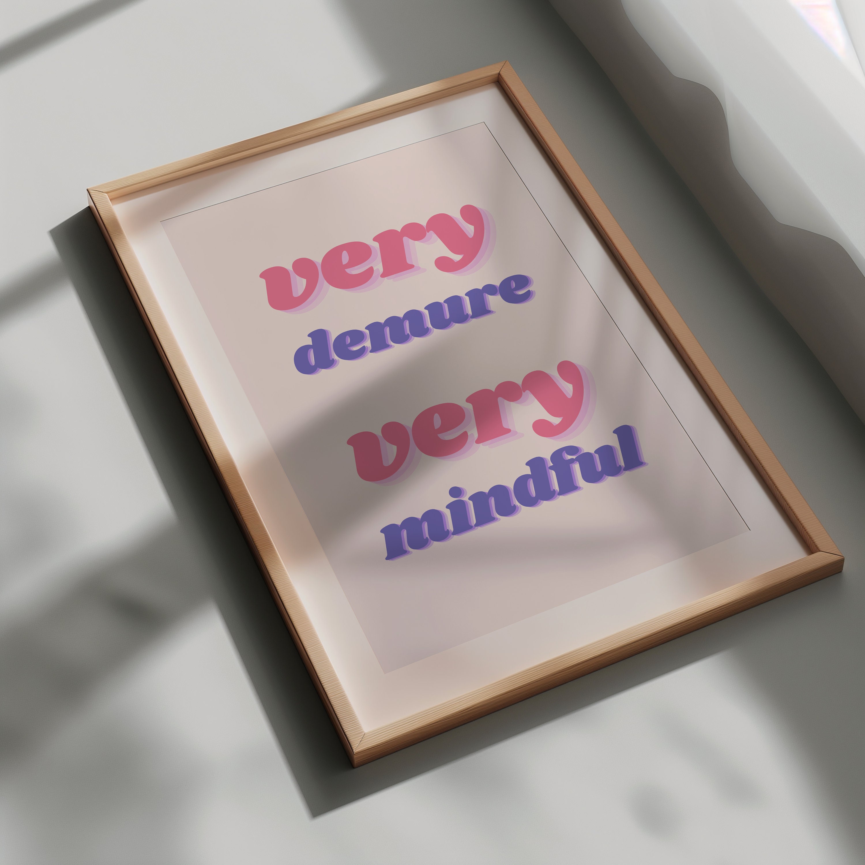 Very Demure Very Mindful Digital Print Wall Art Very Cutesy Gen Z ...