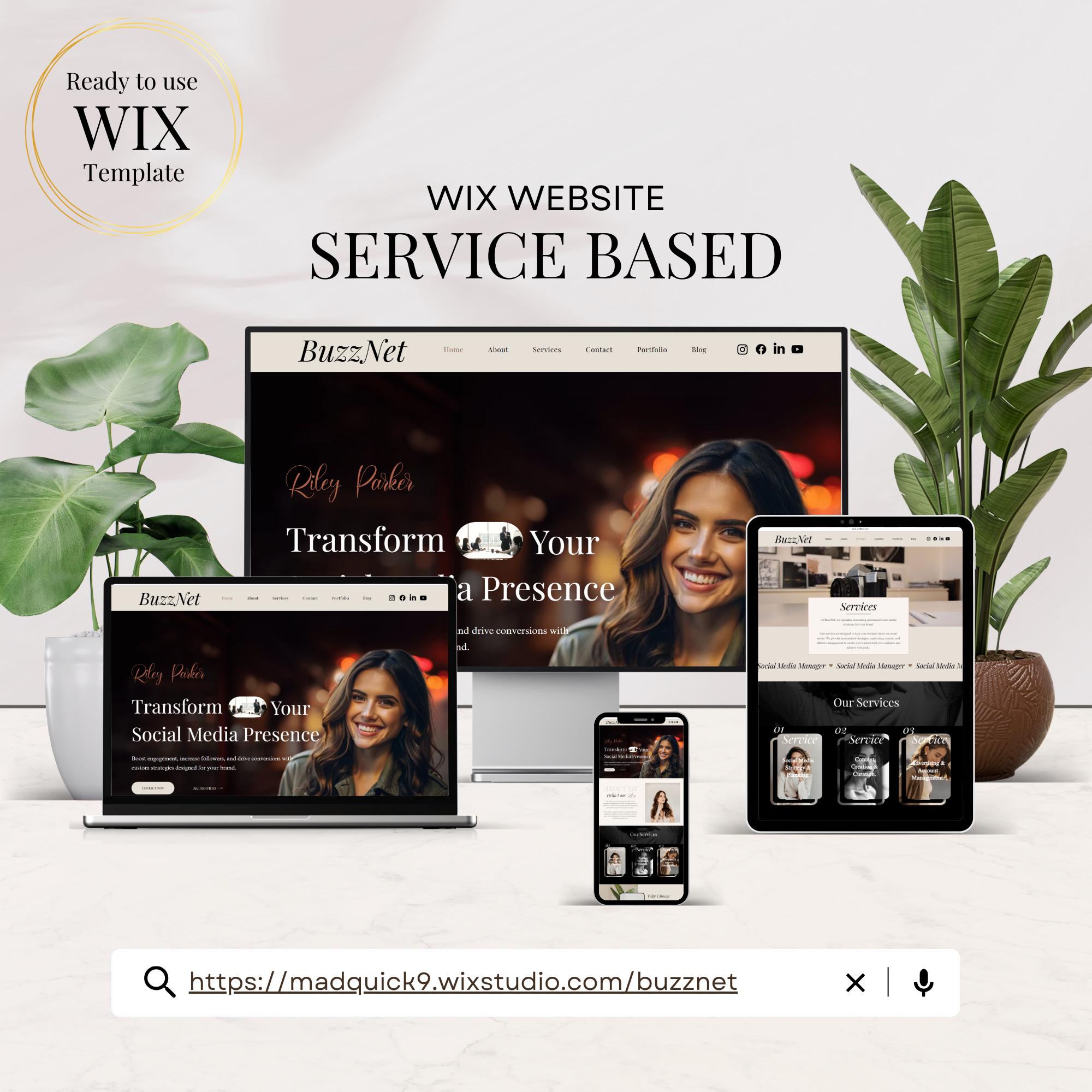 Wix Website Template for Social Media Experts | Service-based Business ...