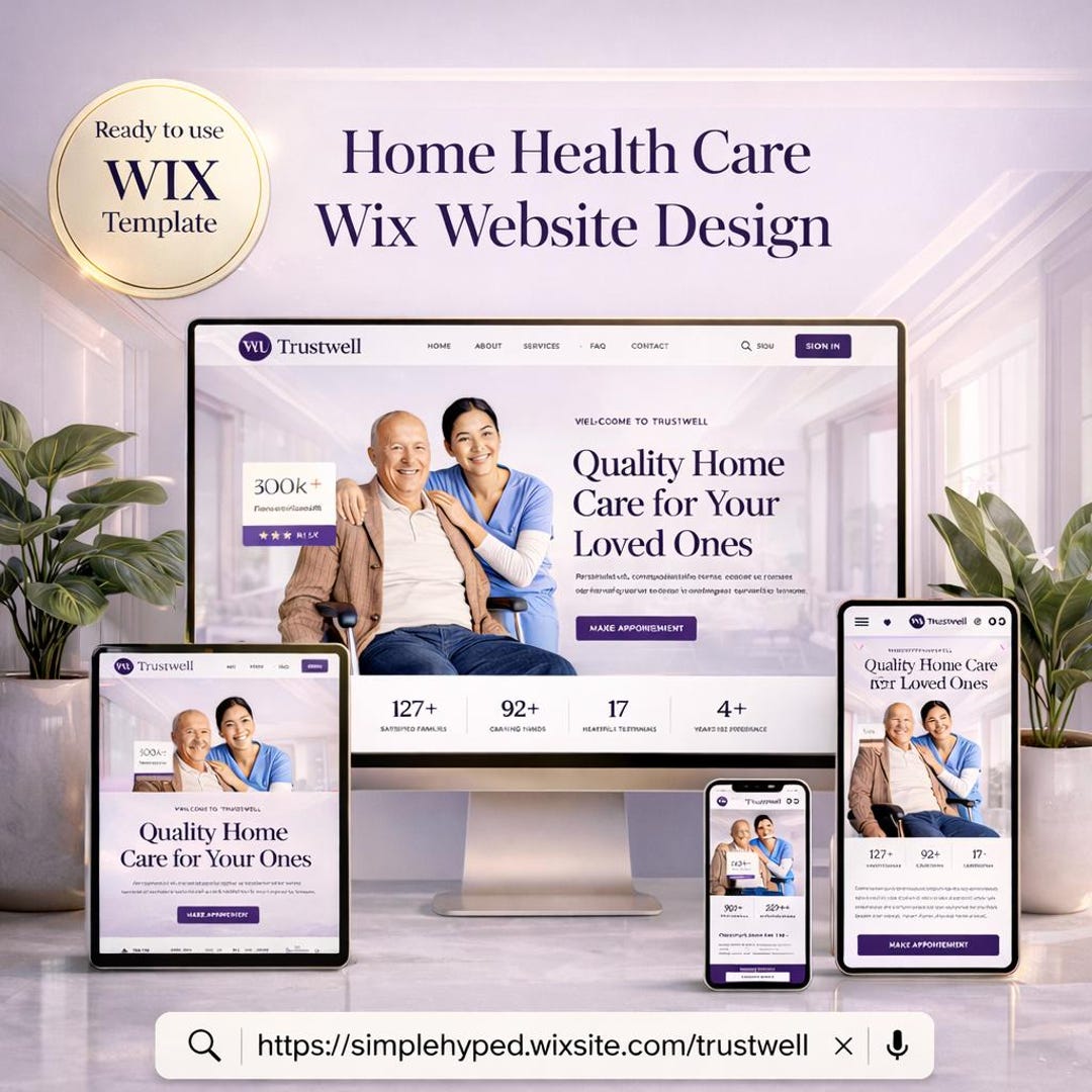 Home Health Care Wix Website Template | Client-converting Design - Etsy