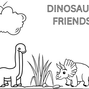 Coloring Page - Dinosaur Friends - Etsy
