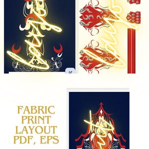 Fabric Print Layout Pdf, Eps - Etsy