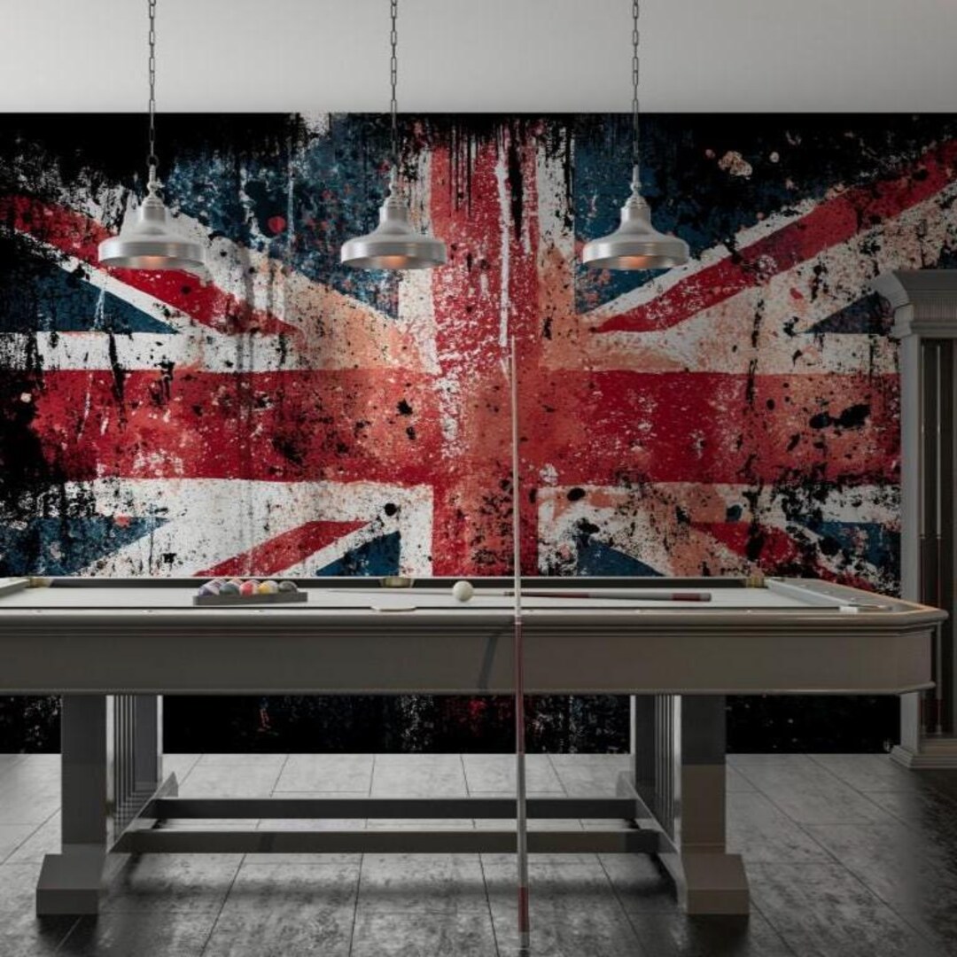 Vintage Union Jack Flag Wallpaper Mural: Distressed British Wall Art - Etsy