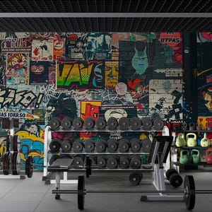 Graffiti Collage Street Art Cartoons Decorative Wallpaper, Decorative ...