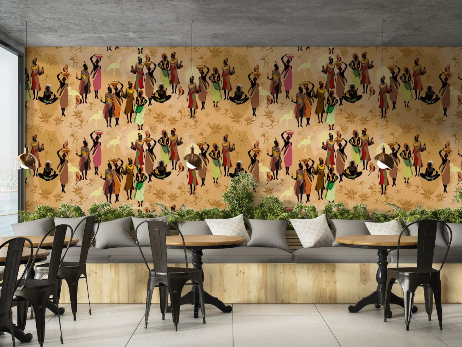 Ethnic African Pattern Wallpaper – Traditional Tribal Art, Female ...