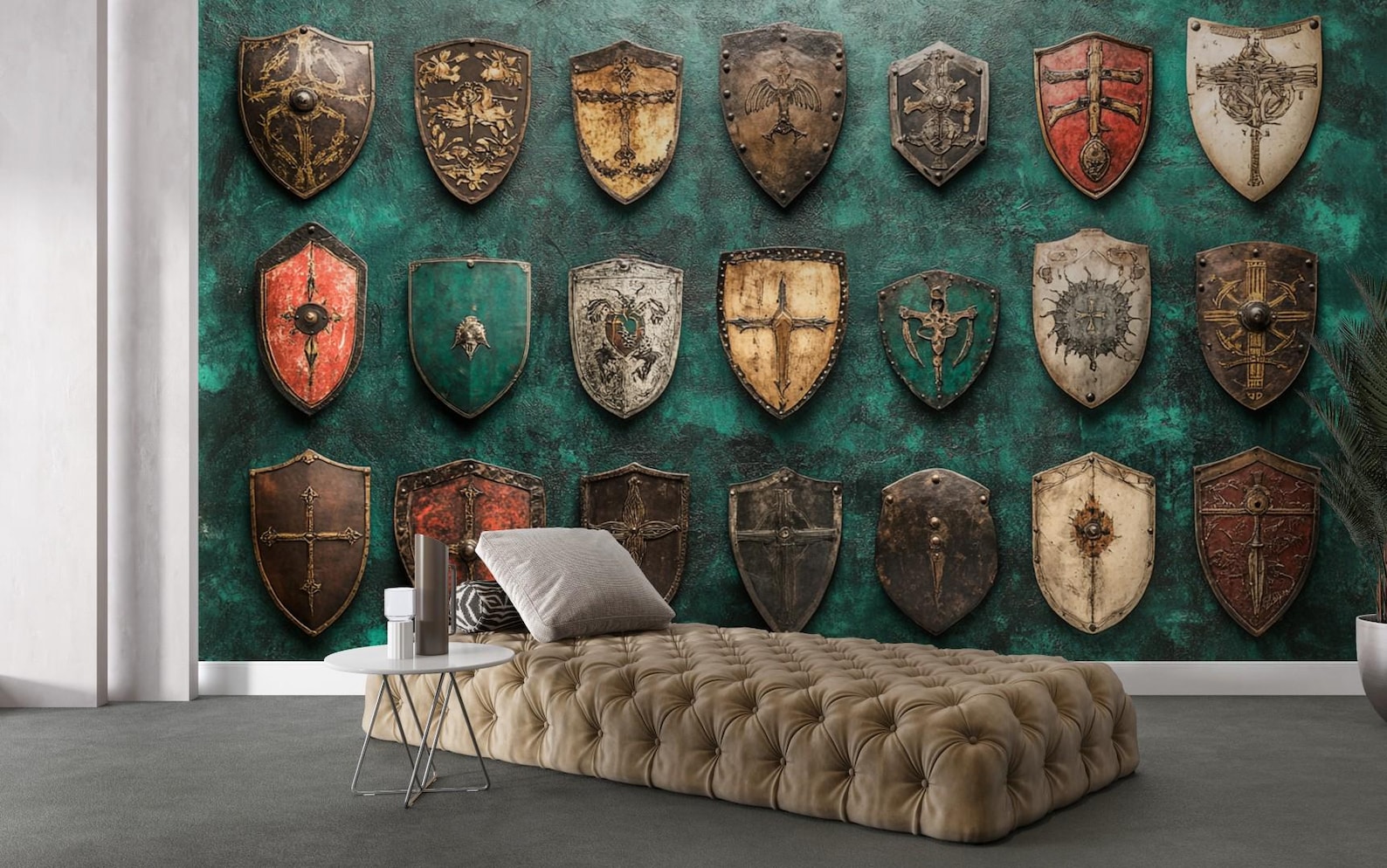 Medieval Knight Shields Wallpaper: Historical Armor Peel and Stick Wall ...