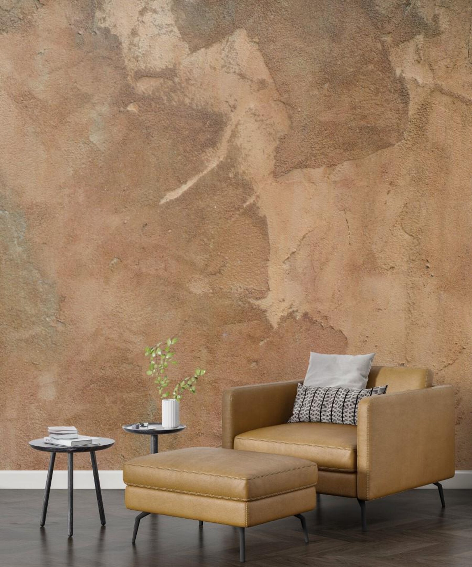 Rustic Plaster Texture Peel and Stick Wallpaper: Industrial Faux ...