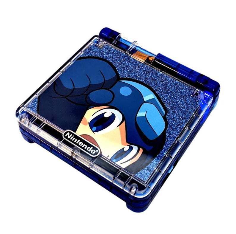 Transparent Mega Man Game Boy Advance SP W/ IPS M2 - Etsy