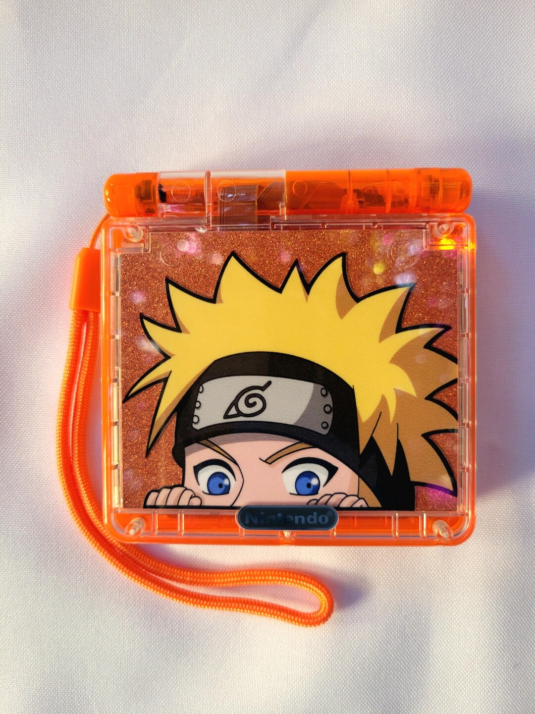Transparent Naruto Game Boy Advance SP W/ Clear Orange Shell & IPS M2 ...