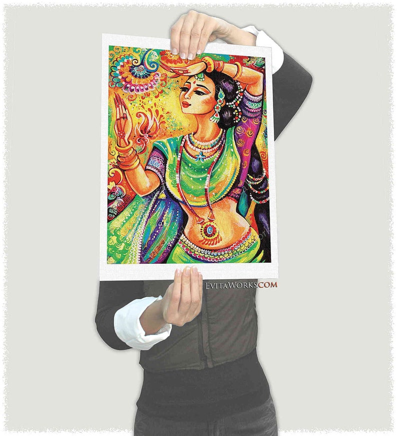 Indian Dancer Woman Artwork, Henna Tattoo, Mudra Hands - Etsy