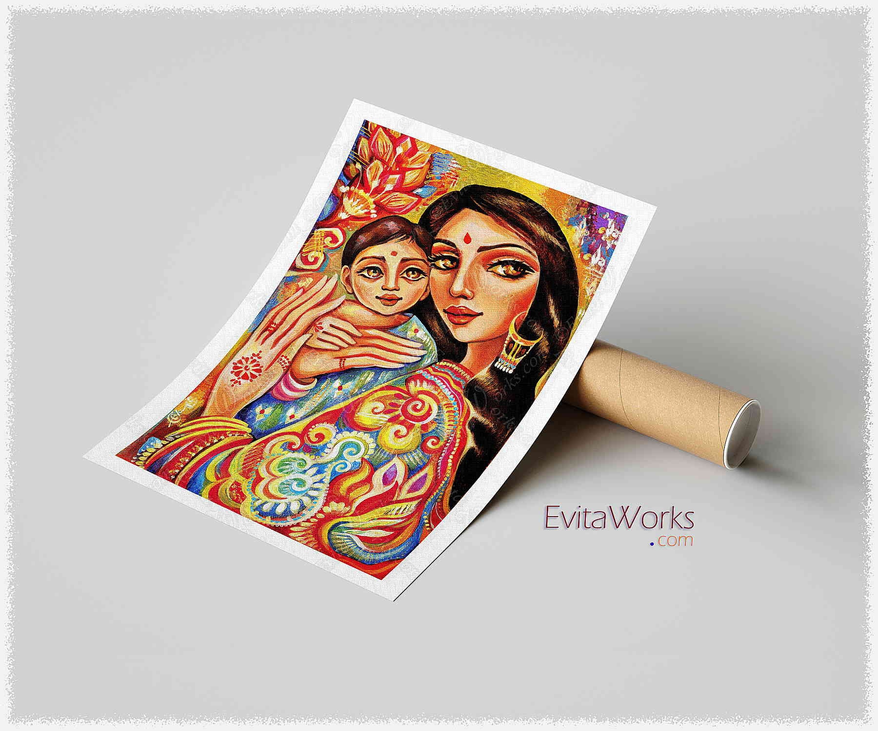 Mutter liebevolle Kind Kunstwerk, spirituelle Mutterschaft, göttlich ...