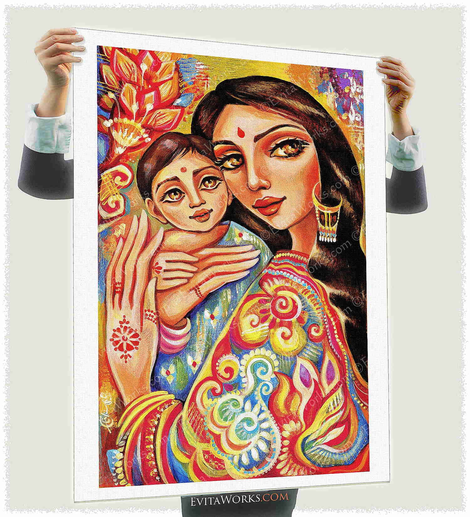 Mutter liebevolle Kind Kunstwerk, spirituelle Mutterschaft, göttlich ...