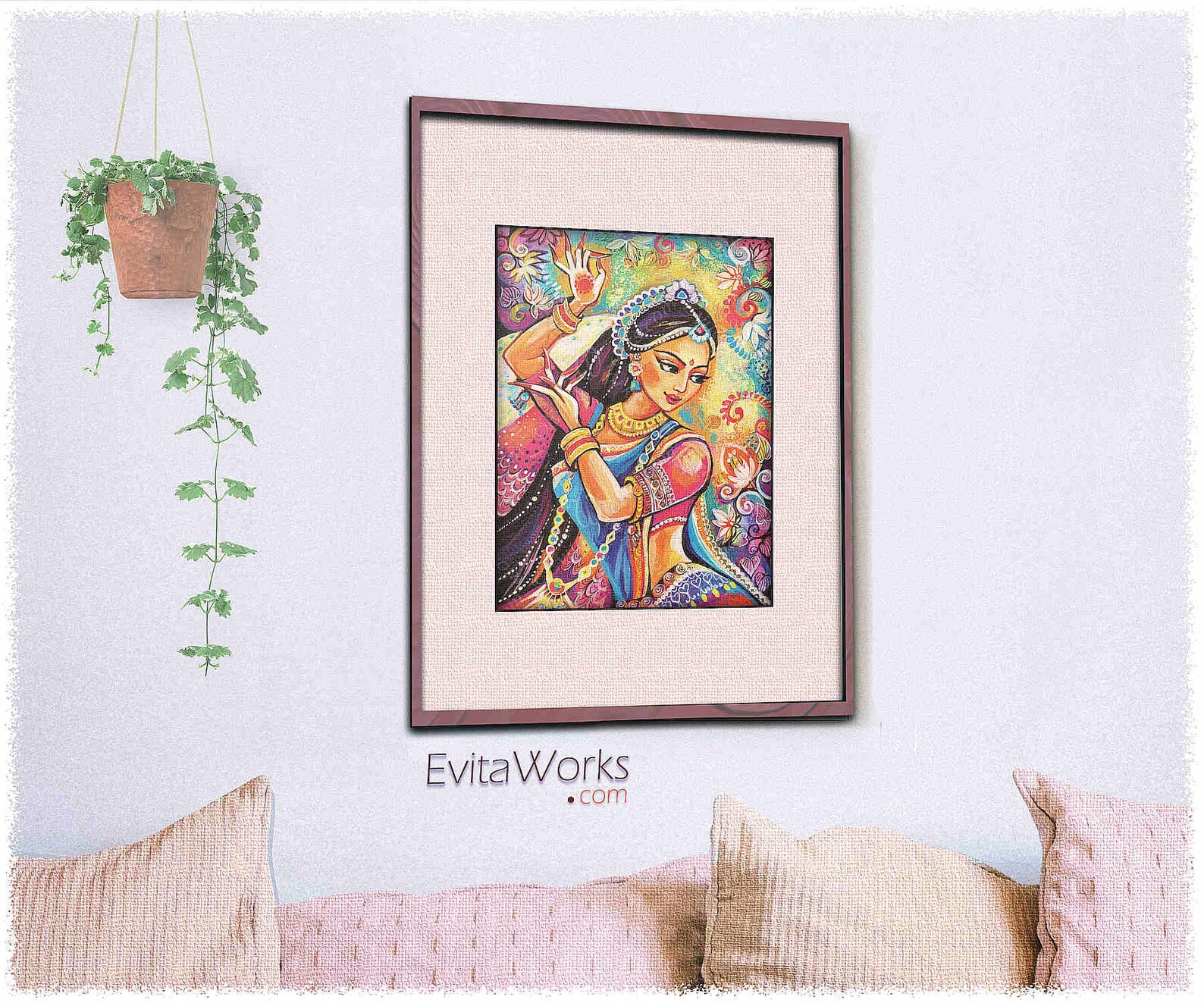 Indian Dancer Woman Artwork Henna Tattoo Mudra Hands - Etsy