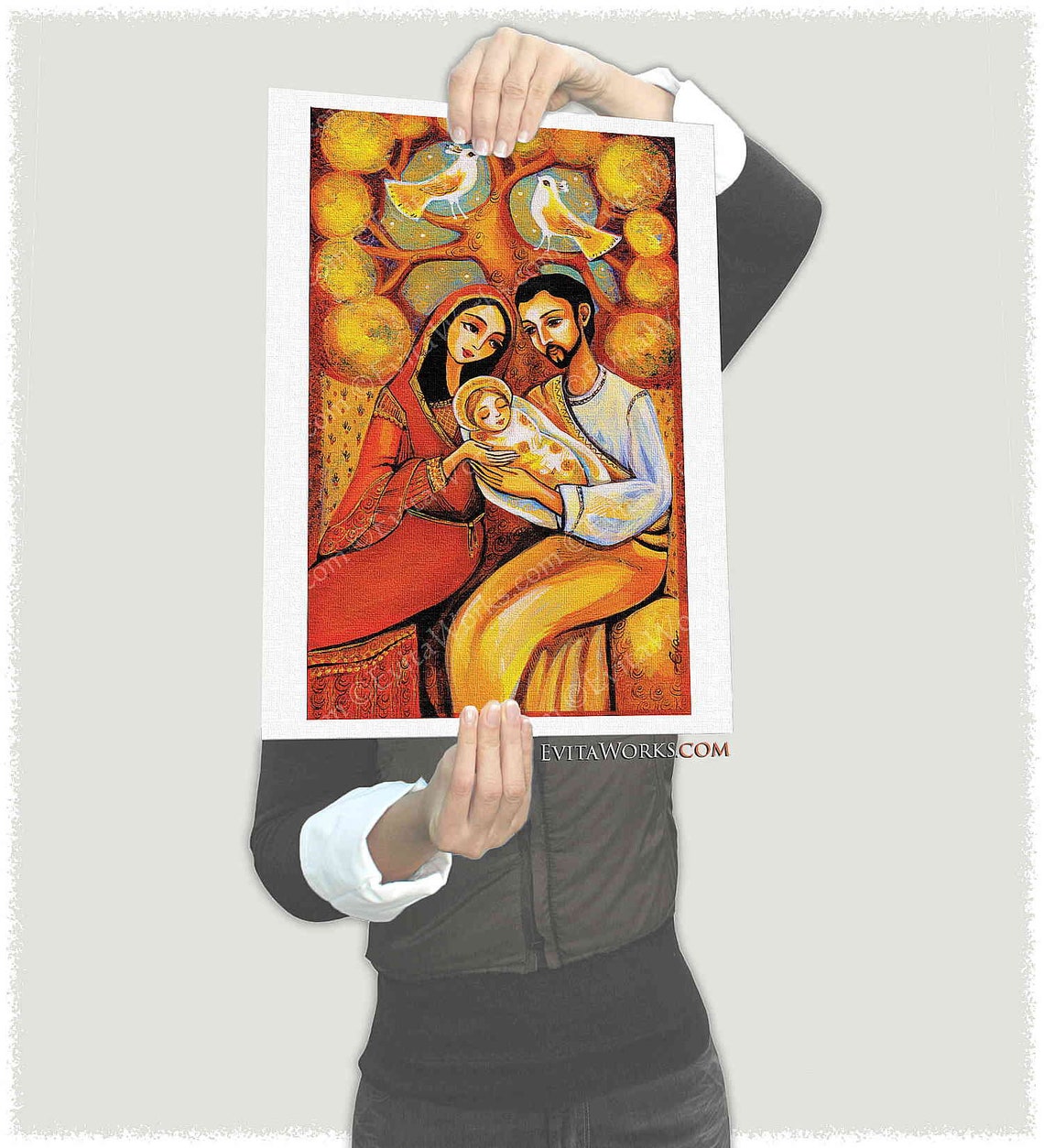 Holy Family, Nativity Scene Artwork, a Savior is Born, Manger Scene ...