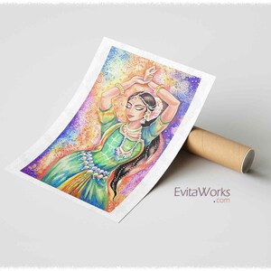 Indian Dancer Woman Artwork Bollywood Dancing - Etsy